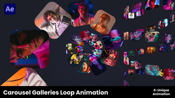 Carousel Galleries Loop Animation | Endless Gallery Carousel | eamless Loop Gallery Opener ...